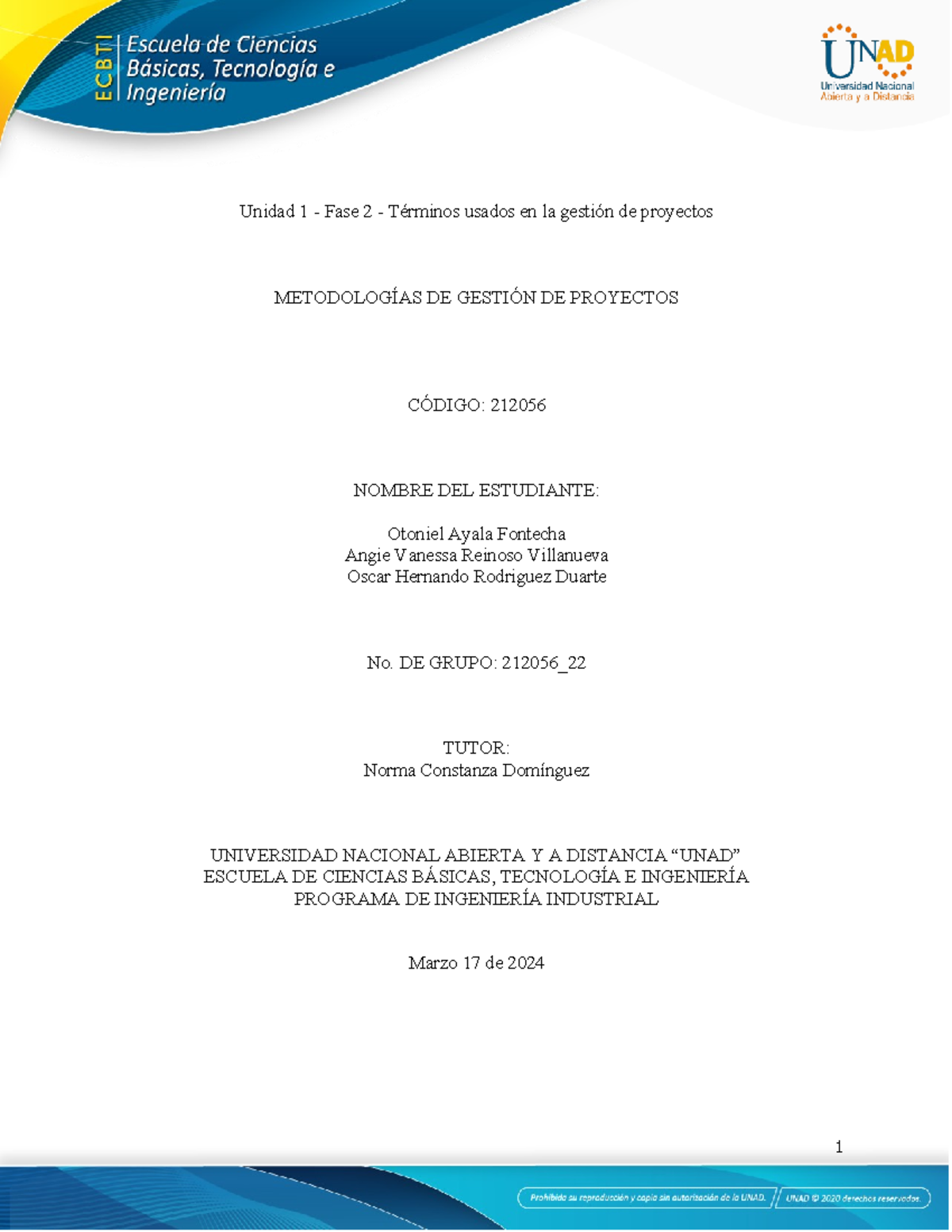 Unidad 1 - Fase 2 - Términos usados en la gestión de proyectos -212056-22 - Unidad 1 - Fase 2 ...