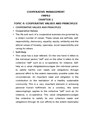 Cooperative Management Chapter 4 Topic 1, 2 AND 3 - COOPERATIVE ...