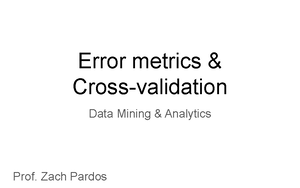 DMA 23 Lecture 6 Ensemble Learning - Ensemble Methods Data Mining & Analytics Prof. Zach Pardos ...