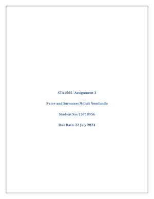 Assignment 02 STA1507 - In this module you will learn the basics of ...