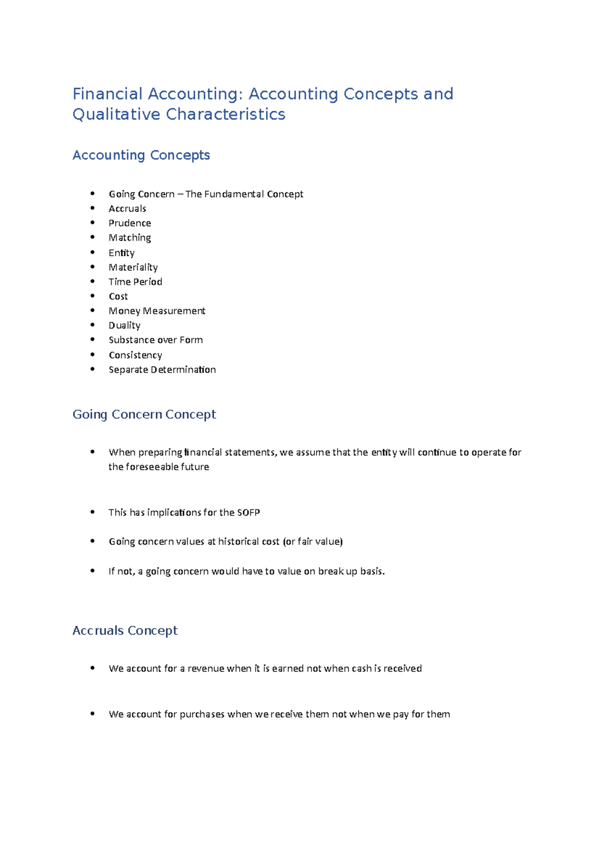 Lecture 1B - Financial Accounting: Accounting Concepts and Qualitative ...