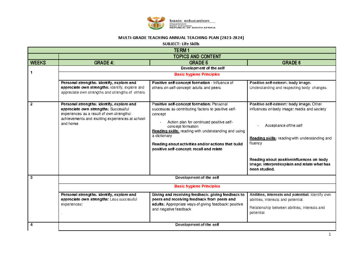 ATP 2023 -2024 Gr 4-6 Life Skills Multi-Grade - MULTI-GRADE TEACHING ...
