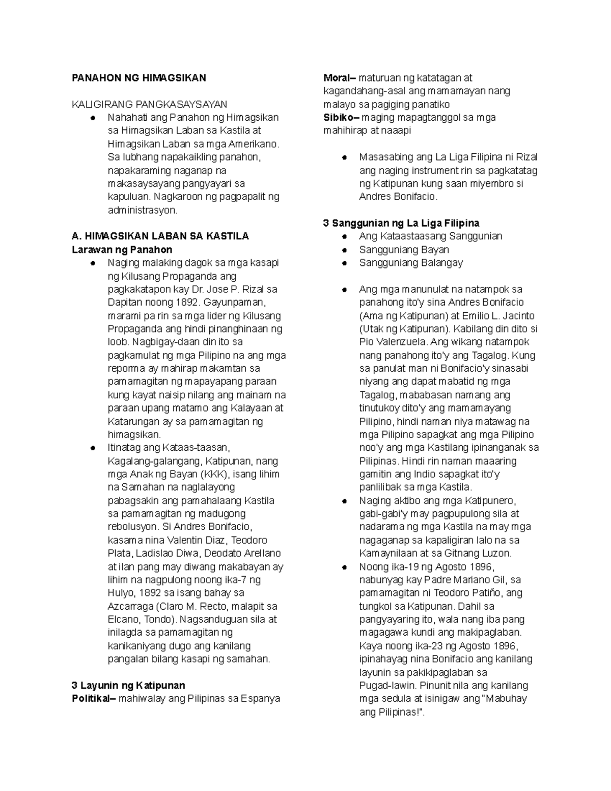 Panahon-NG- Himagsikan - PANAHON NG HIMAGSIKAN KALIGIRANG ...