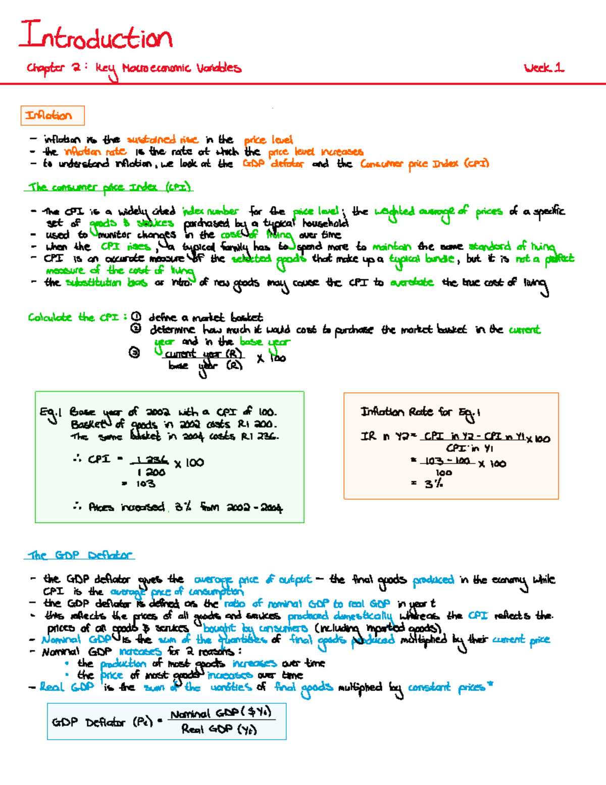 Macroeconomics Notes Ch2 7 Eco2004s Studocu