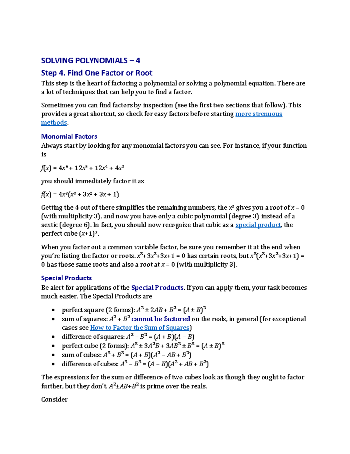 ACCOUNTING 101 SAMPLE PROBLEM - SOLVING POLYNOMIALS – 4 Step 4. Find ...