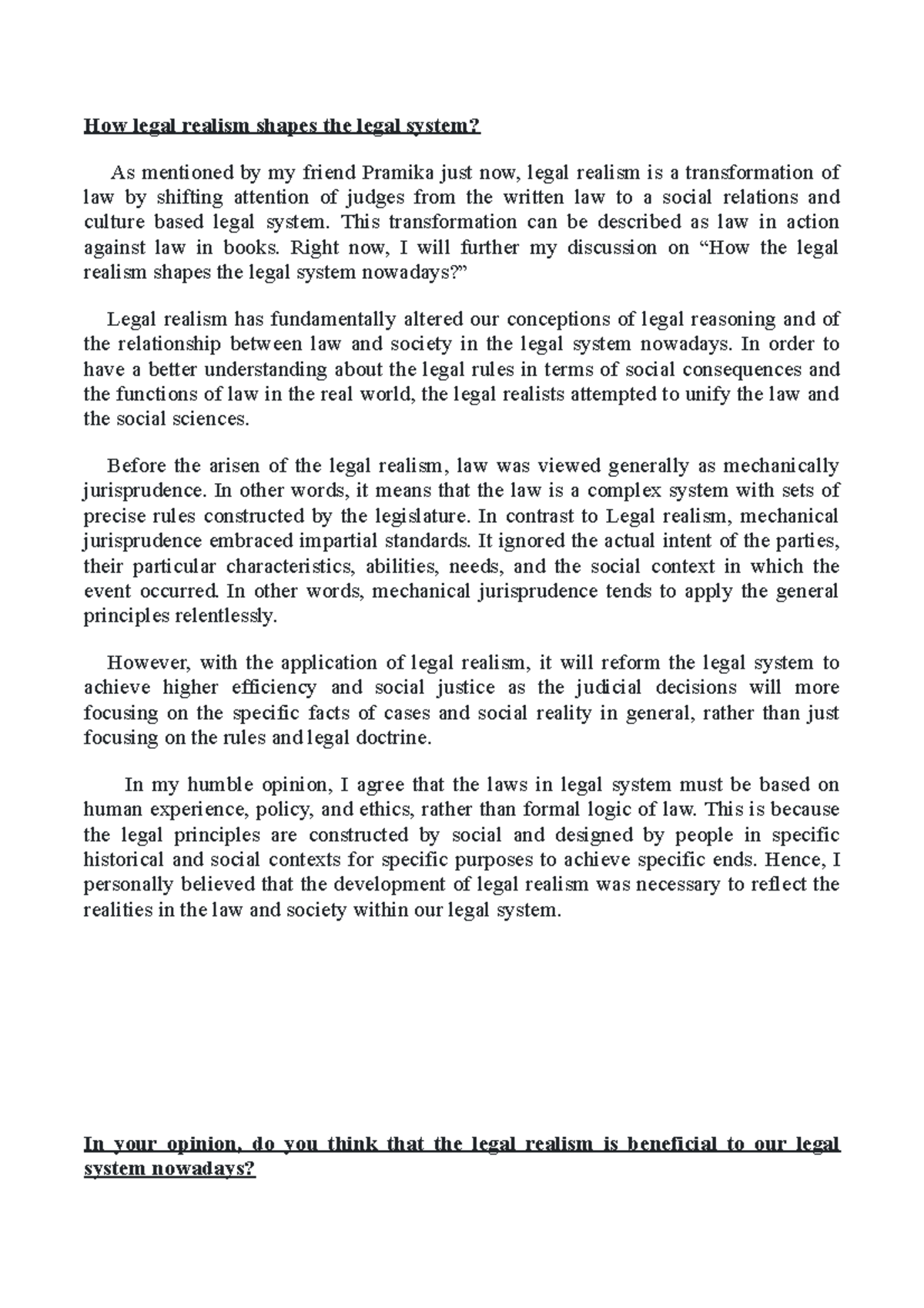 How legal realism shapes the legal system - This transformation can be ...