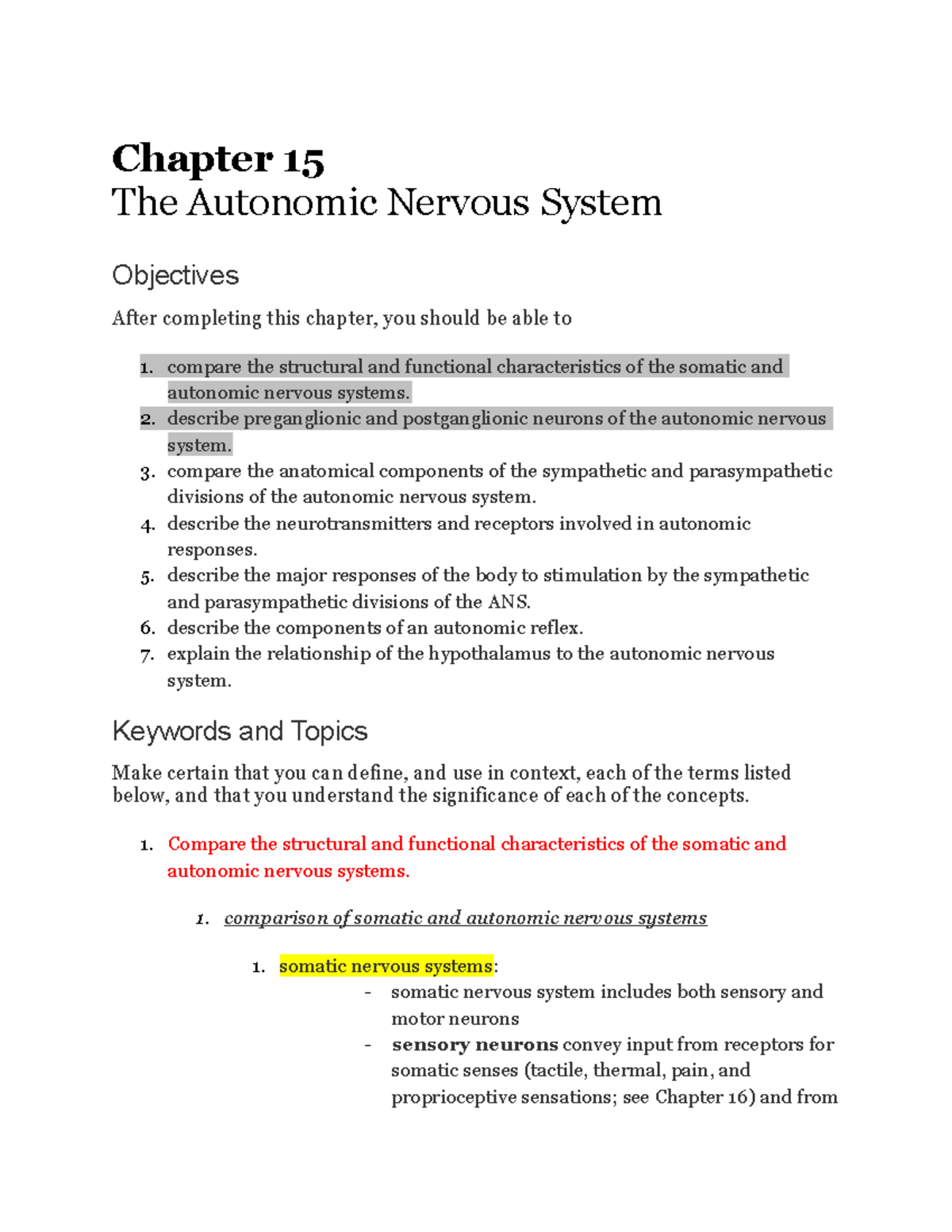 Chapter 15 -The Autonomic Nervous System - Chapter 15 The Autonomic ...