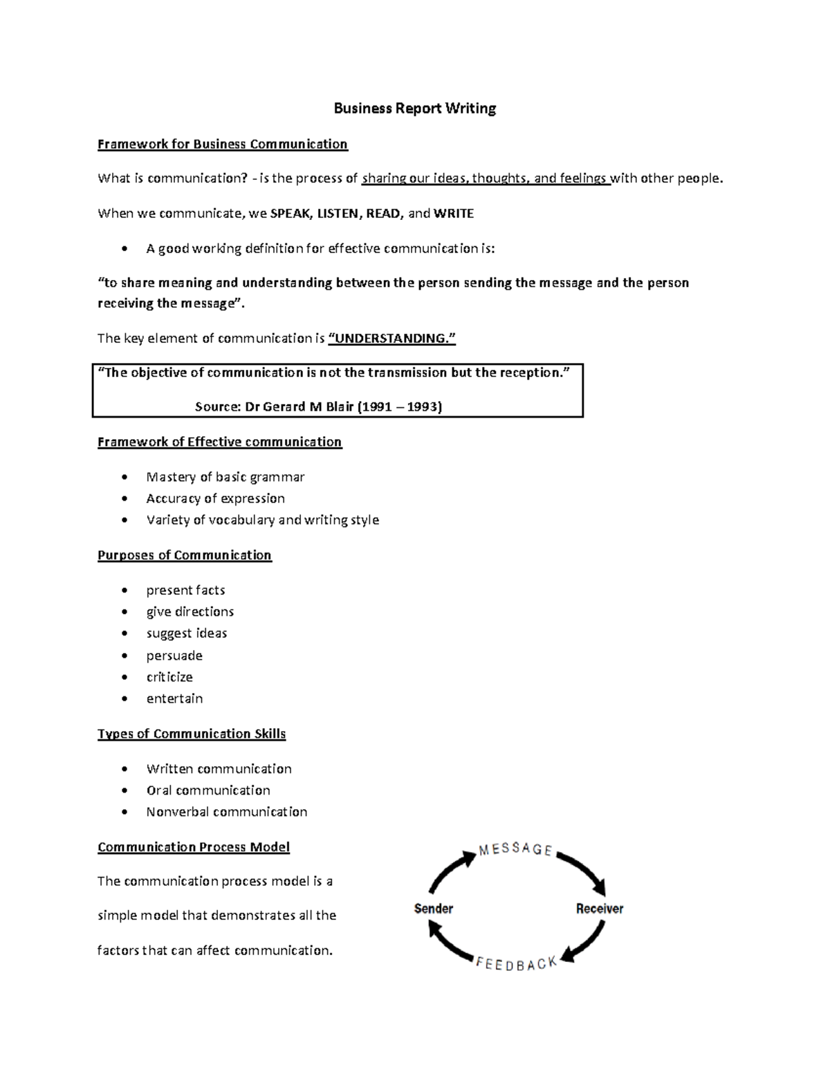 BRW-Handout - Hand outs in business report writing - Business Report ...