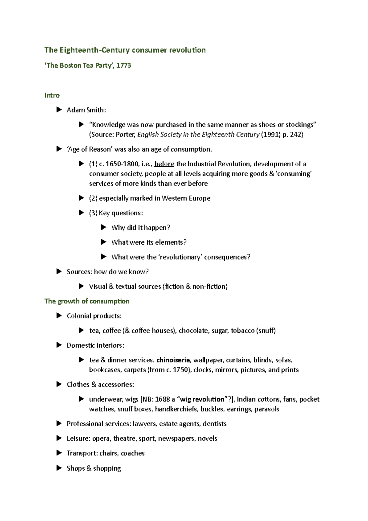 The Eighteenth-Century Consumer Revolution - The Eighteenth-Century ...