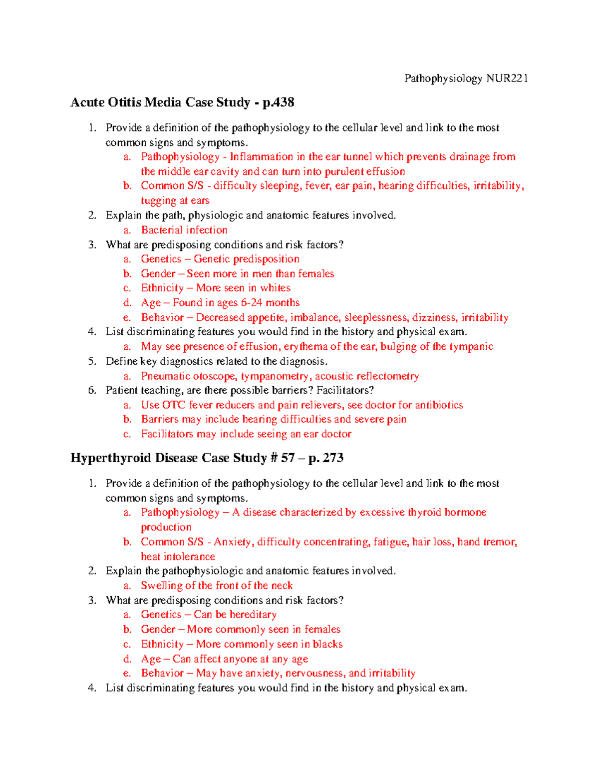 Unit 3 Case Studies - Unit assignment - Pathophysiology NUR Acute ...