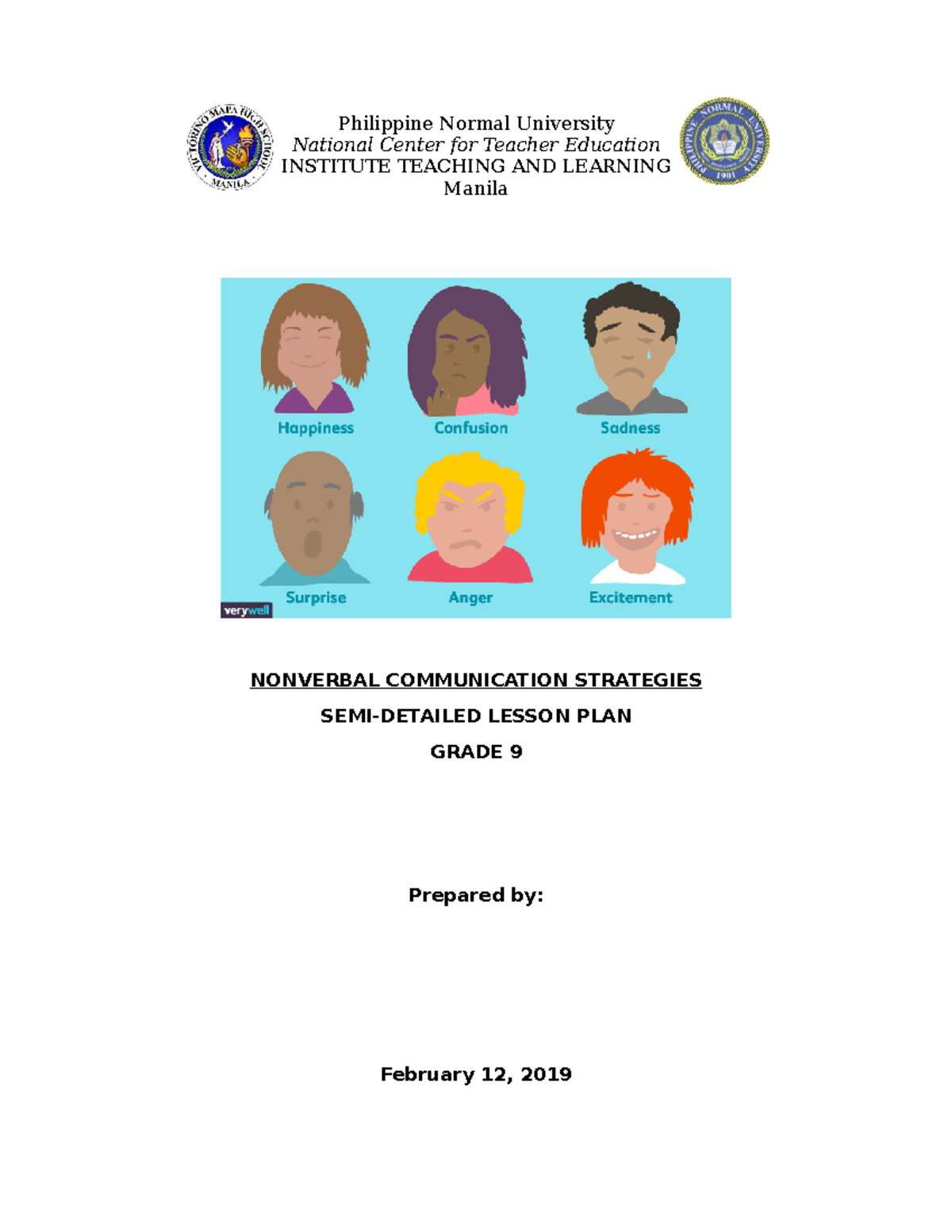 Lesson plan-Nonverbal Communication Strategies - Philippine Normal ...