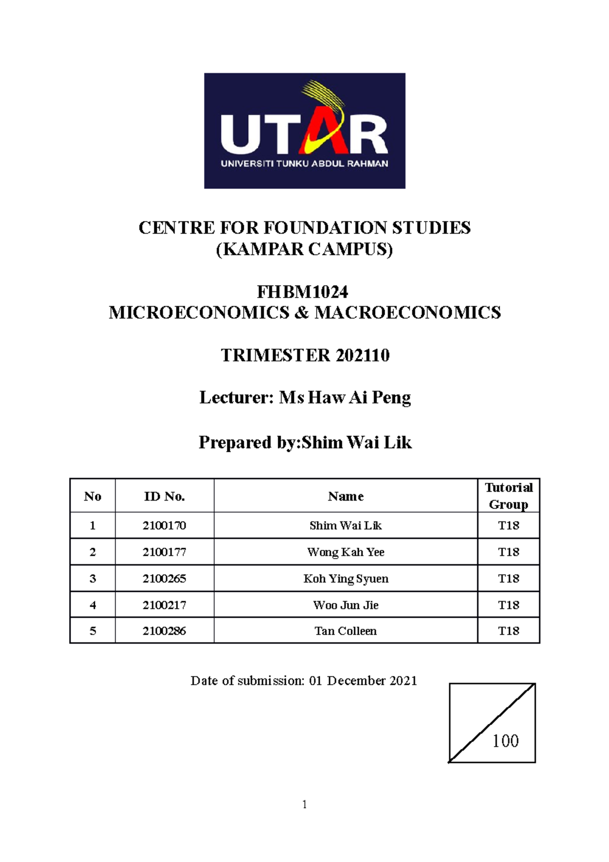 T18 Assignment Tnb Maggi instant noodle - CENTRE FOR FOUNDATION STUDIES ...