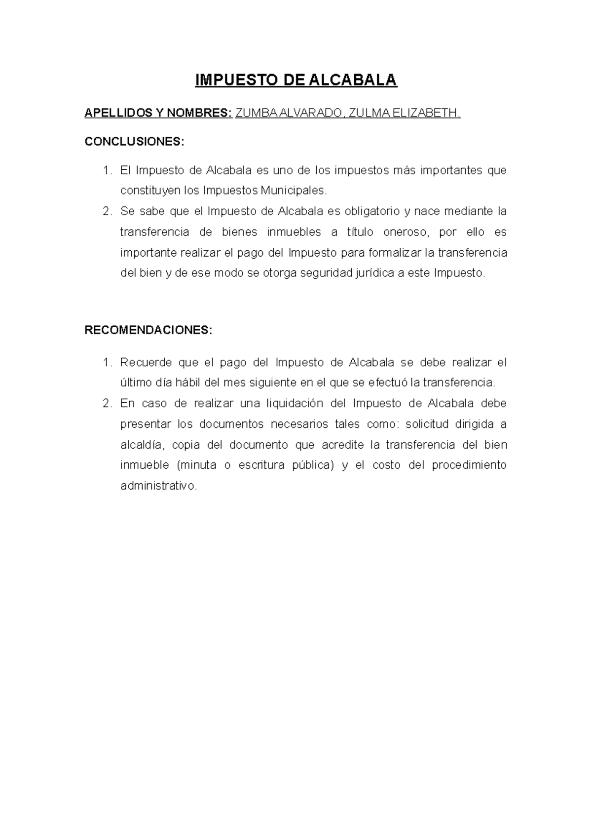 Impuesto DE Alcabala - AAA - IMPUESTO DE ALCABALA APELLIDOS Y NOMBRES ...