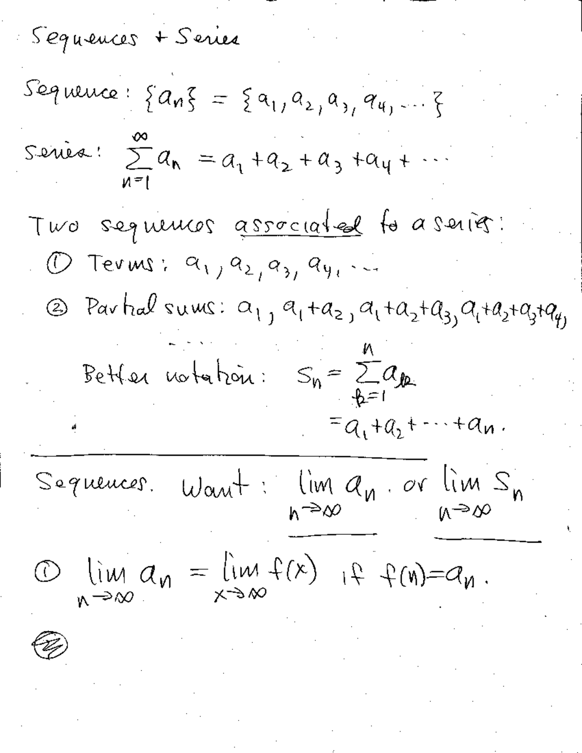 Lecture notes, lecture Sequences and series - S'nykal/,c-os + S &quot ...