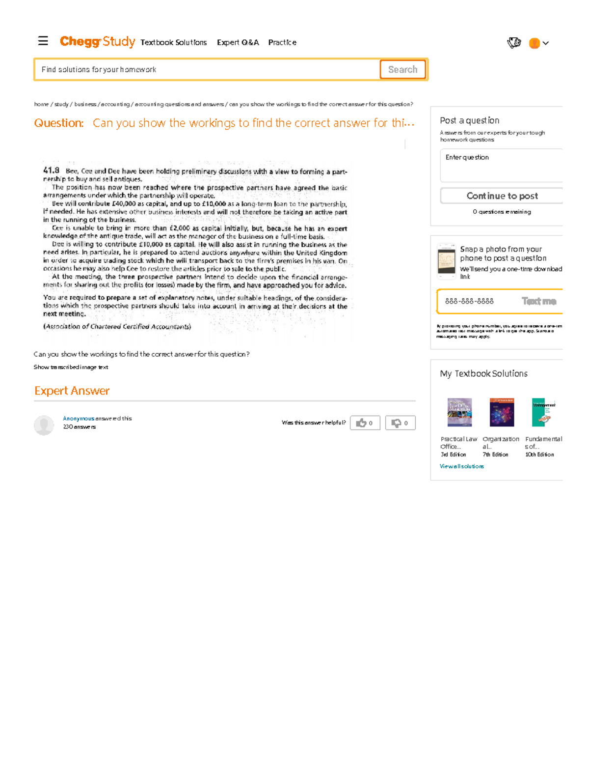 The Correct Answ... Chegg - Was this answer helpful? 0 0 home / study ...