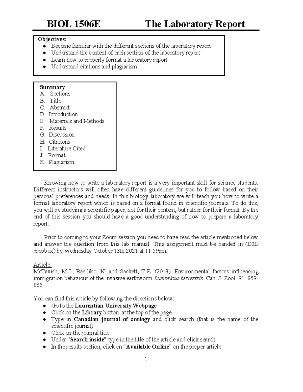 Lab manual 02. Laboratory Report.doc - Objectives: Become familiar with ...