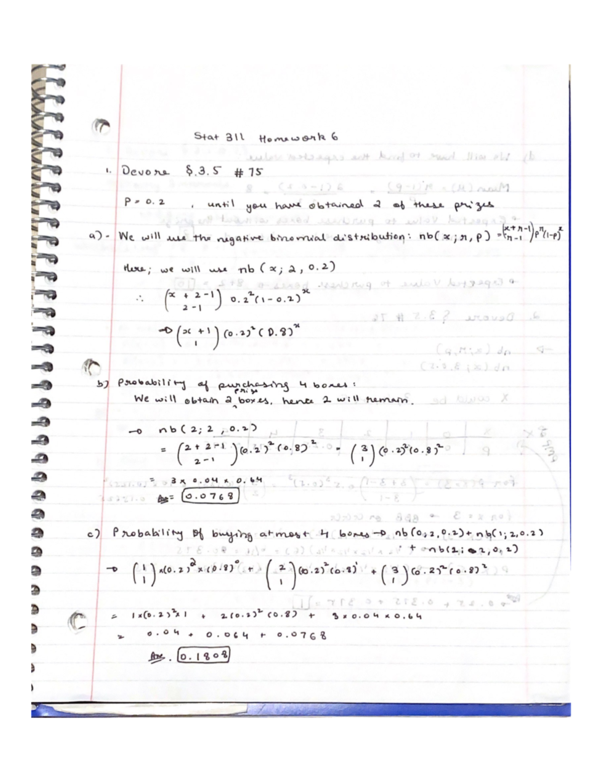 Stat 311 HW 6 - statistics homework - STAT 311 - Studocu