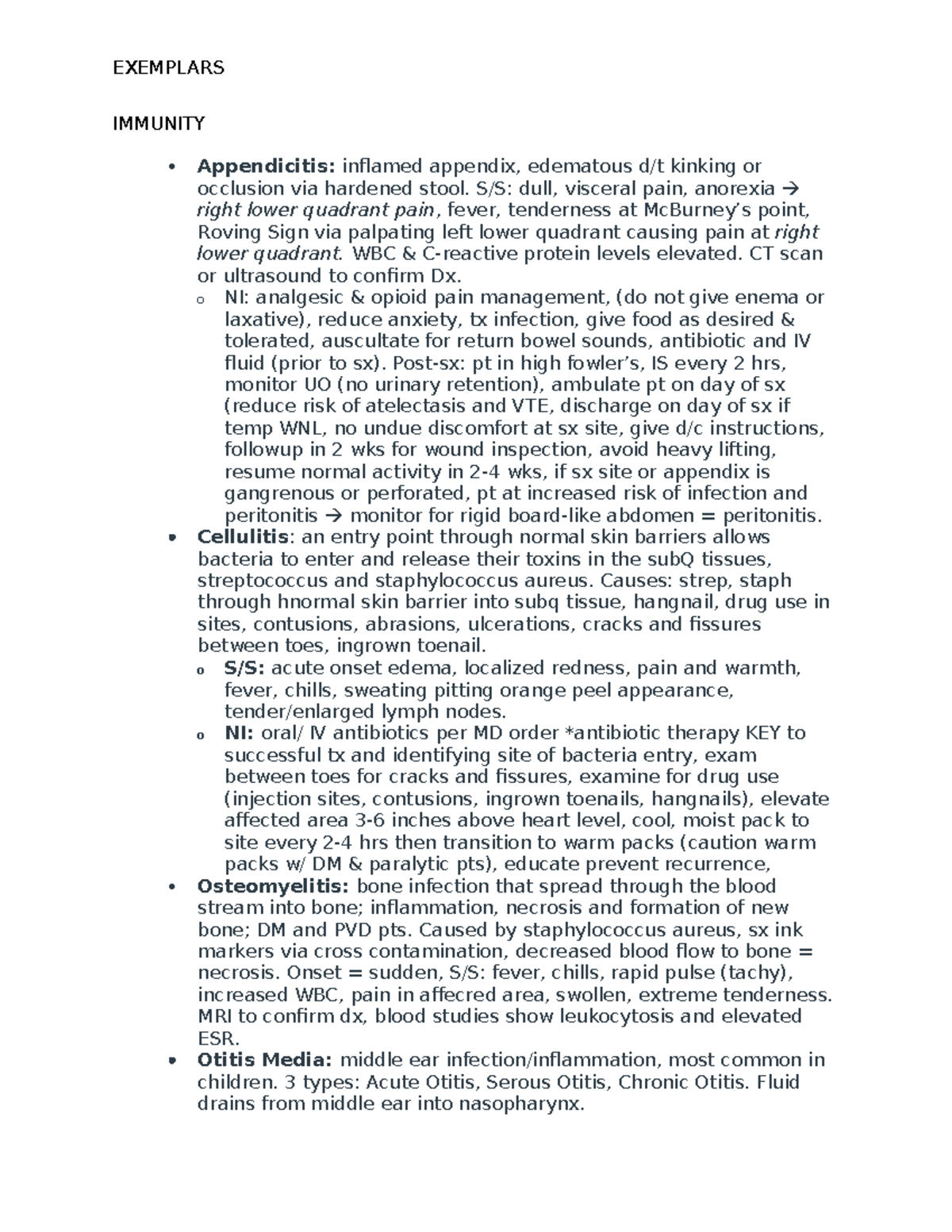 Immunity - 1111 - IMMUNITY Appendicitis: inflamed appendix, edematous d ...