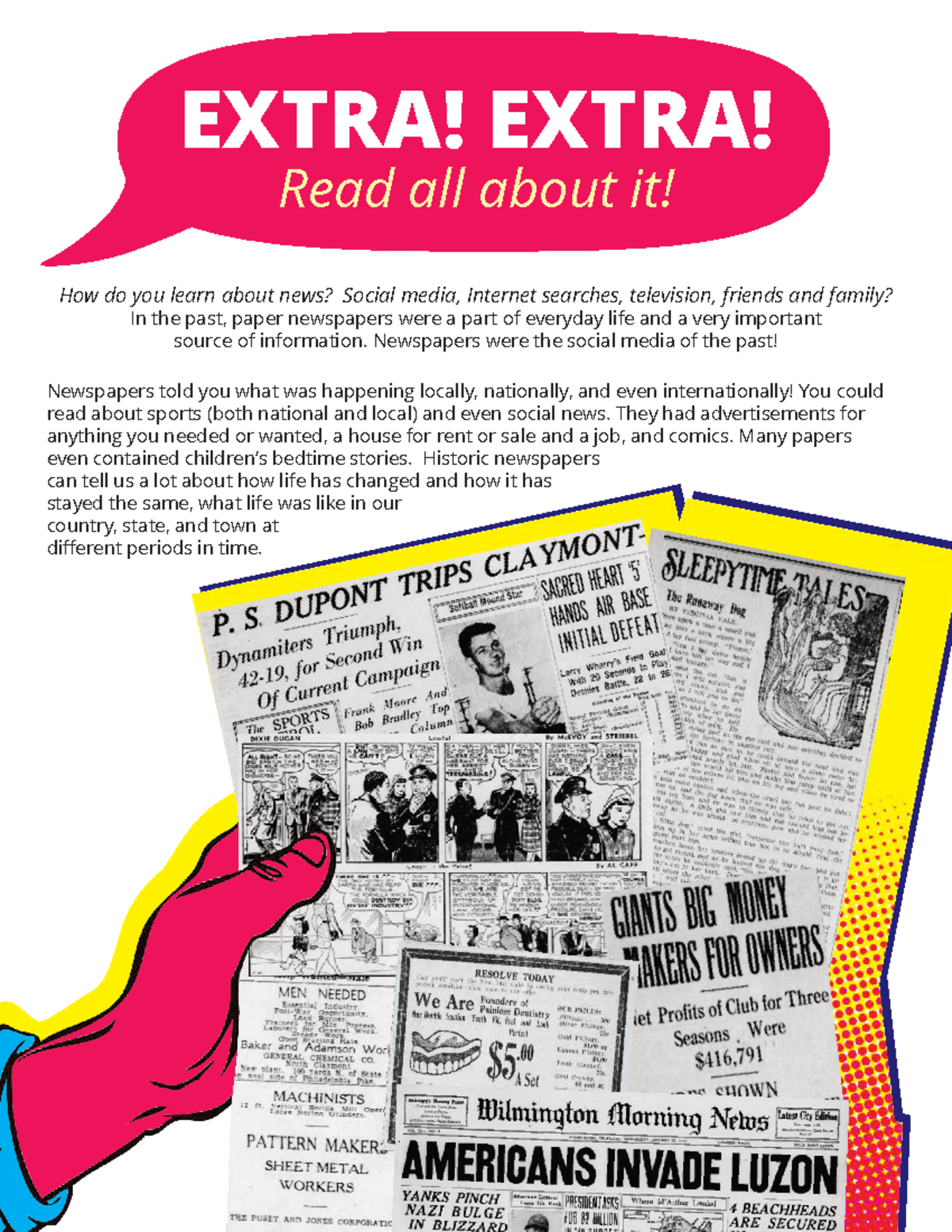 Write-a-newspaper - Reading News - EXTRA! EXTRA! Read all about it! How ...