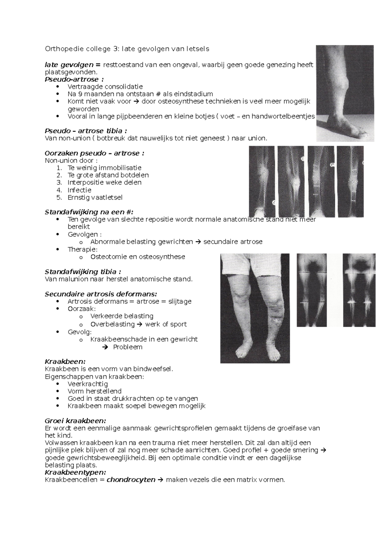 Orthopedie college 3 late gevolgen van letsels - Orthopedie college 3 ...