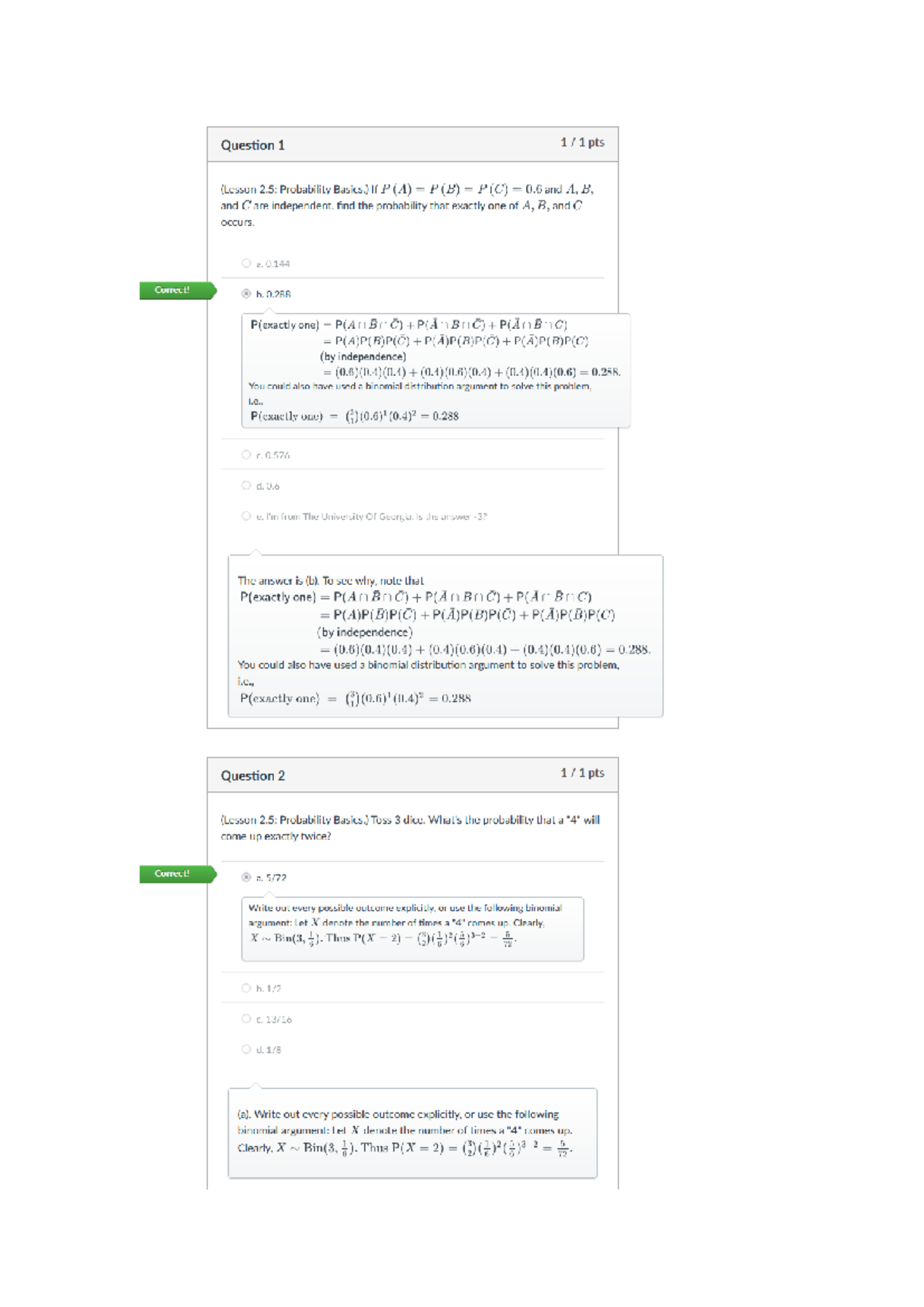 Hw2 pdf - wwewe - Question 1 pts (Lesson 2: Probability Basics.) If P P(C) 0 and A, B, and C are ...