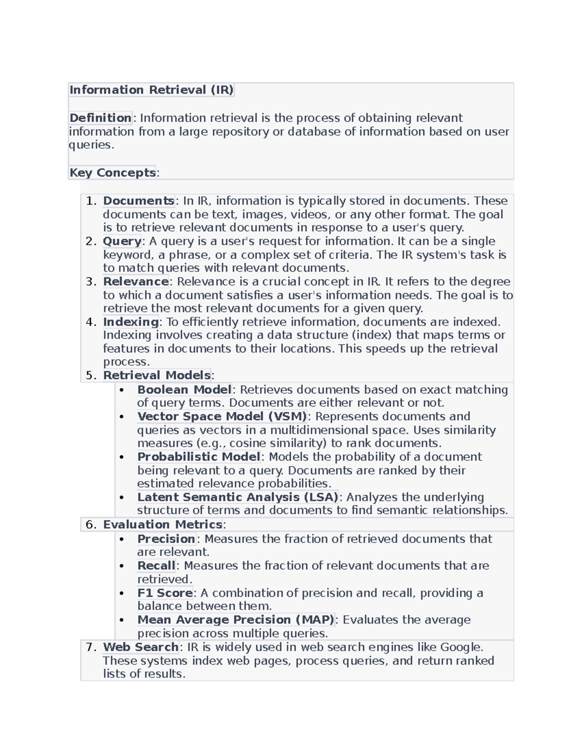 Information Retrieval - Key Concepts: Documents: In IR, information is ...