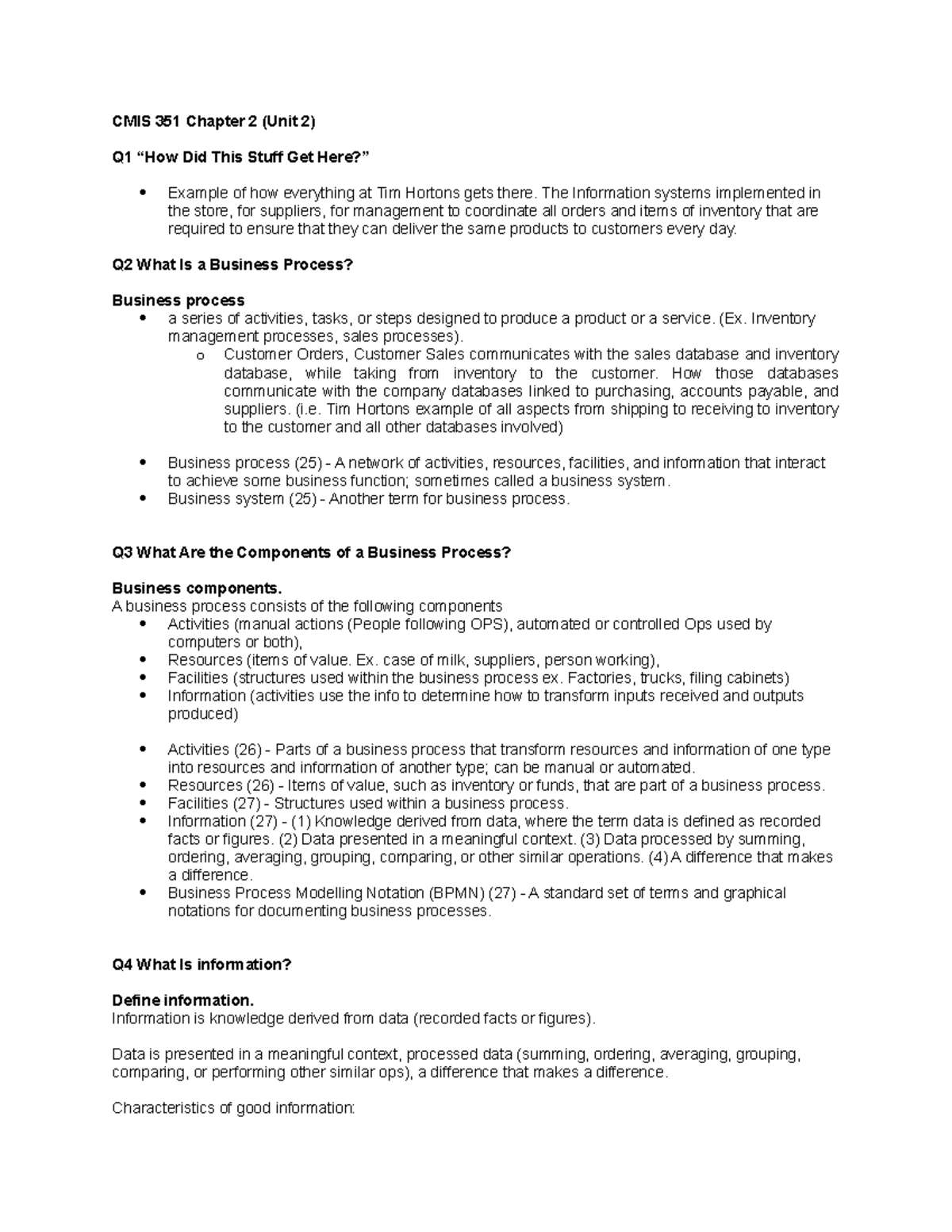 Cmis 351 Chapter 2 Unit 2 Notes Cmis 351 Chapter 2 Unit 2 Q1 “how Did This Stuff Get Here