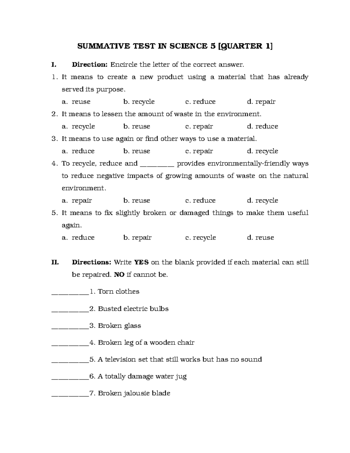 Science 5 - Education - Studocu