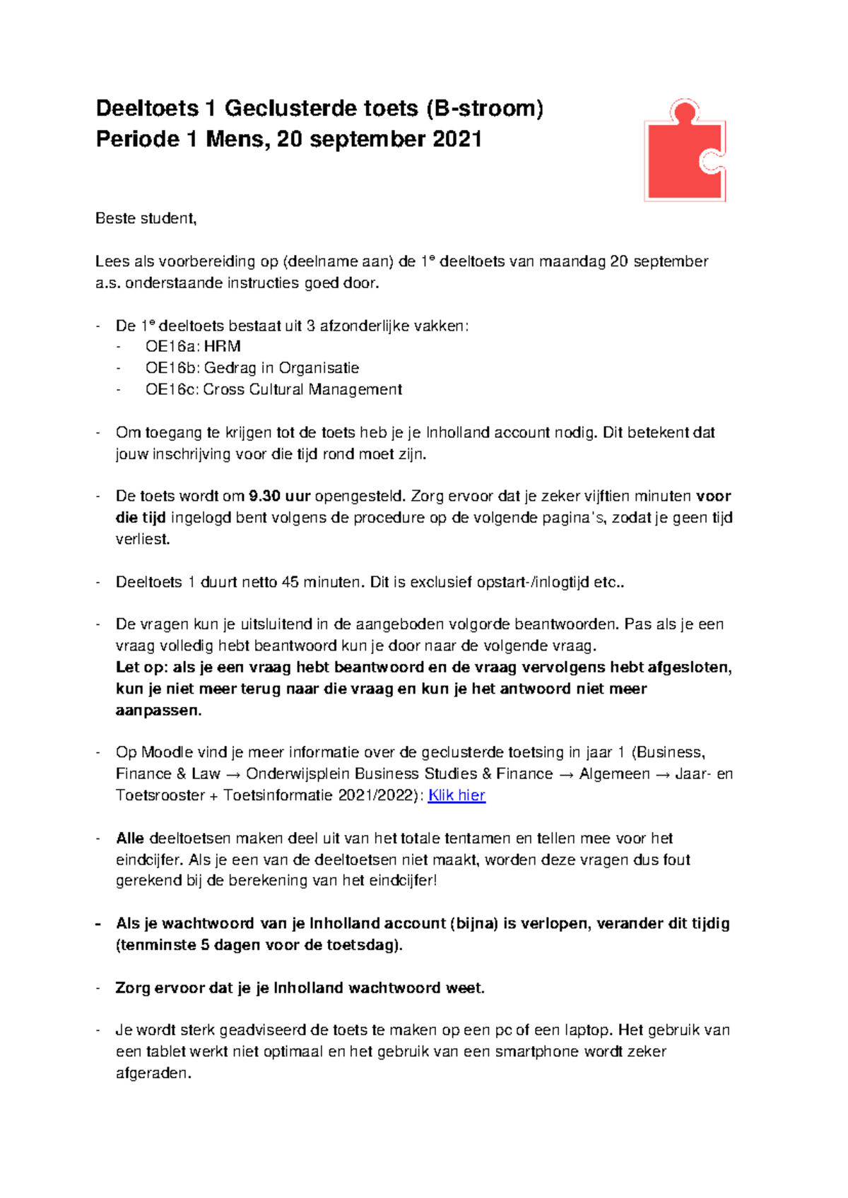 Studentinstructie Deeltoets 1 Mens 20-09-2021 - Deeltoets 1 Geclusterde ...