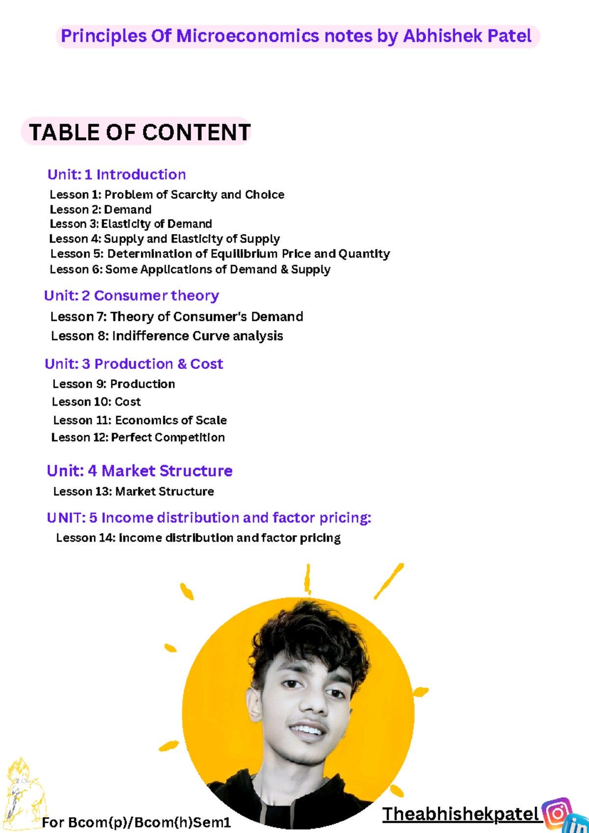 Principles Of Microeconomics notes+pyq by Abhishek Patel - Principles ...