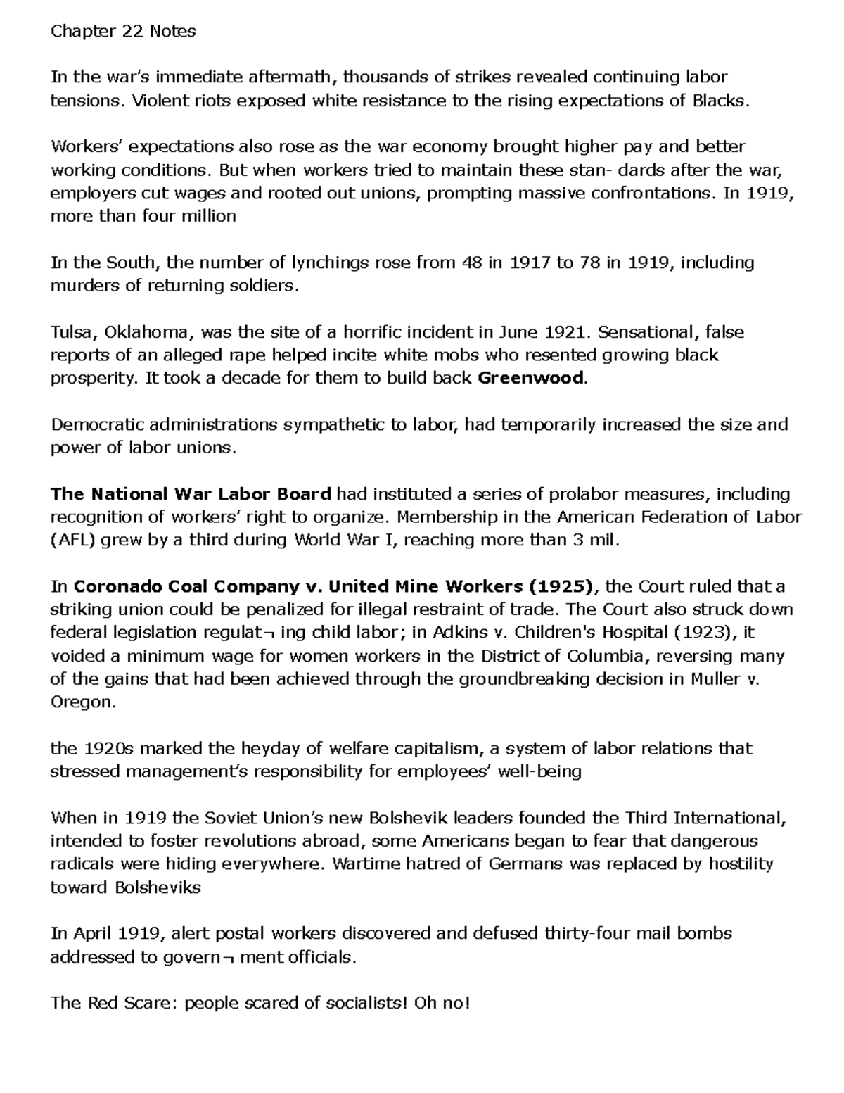 Apush ch. 22 - Chapter 22 Notes In the war’s immediate aftermath ...