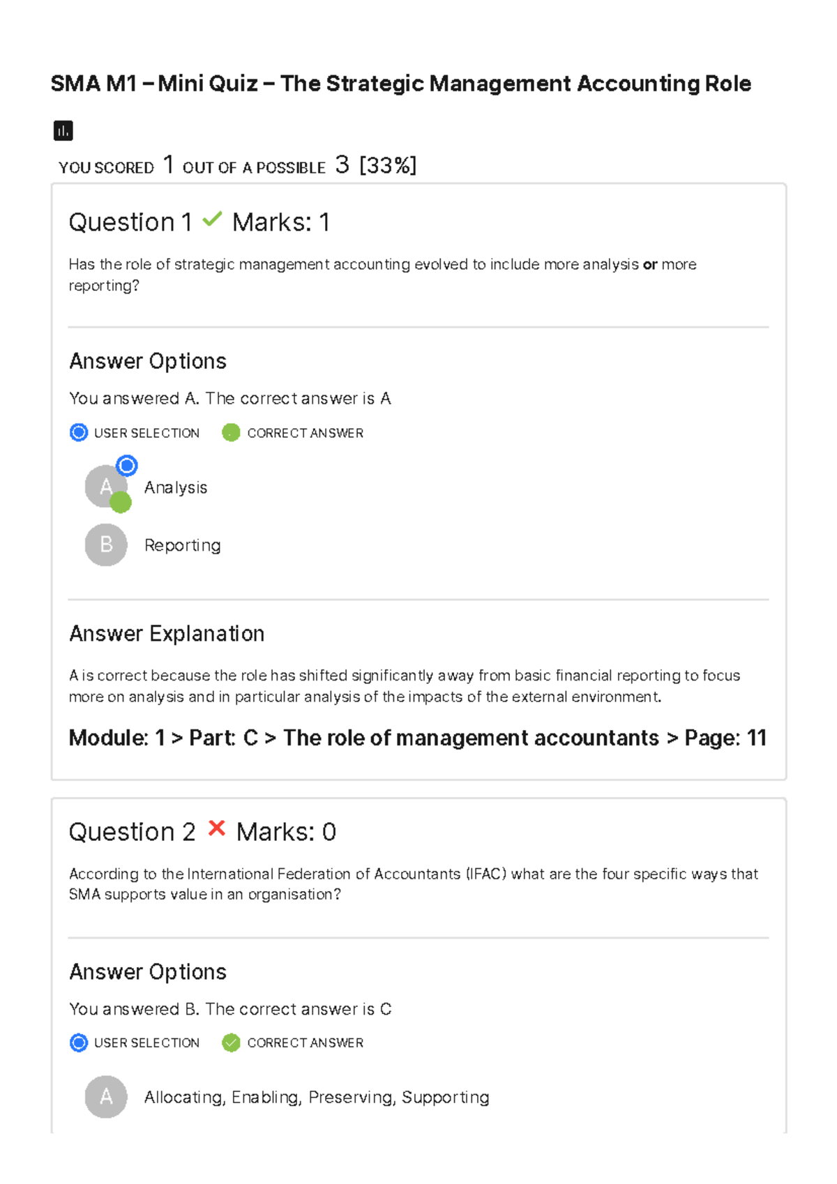 SMA M1 – Mini Quiz – The Strategic Management Accounting Role - SMA M1 ...