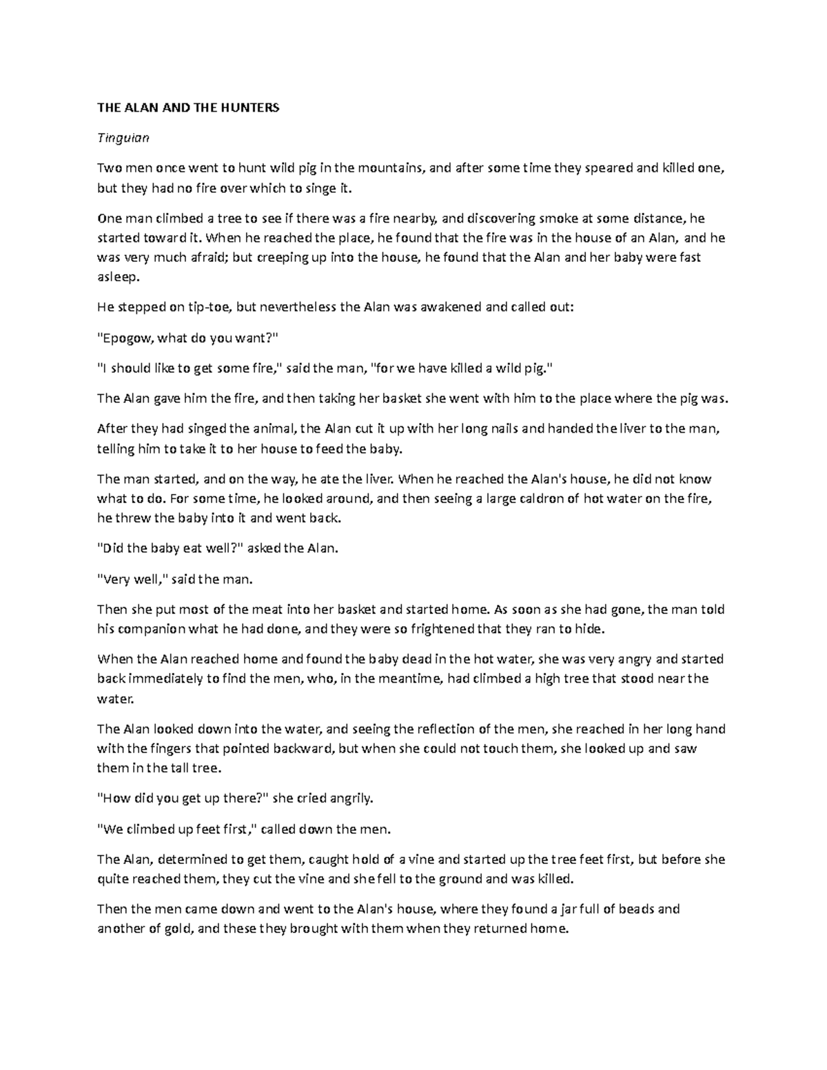 THE ALAN AND THE Hunters 21st litt activity - THE ALAN AND THE HUNTERS ...