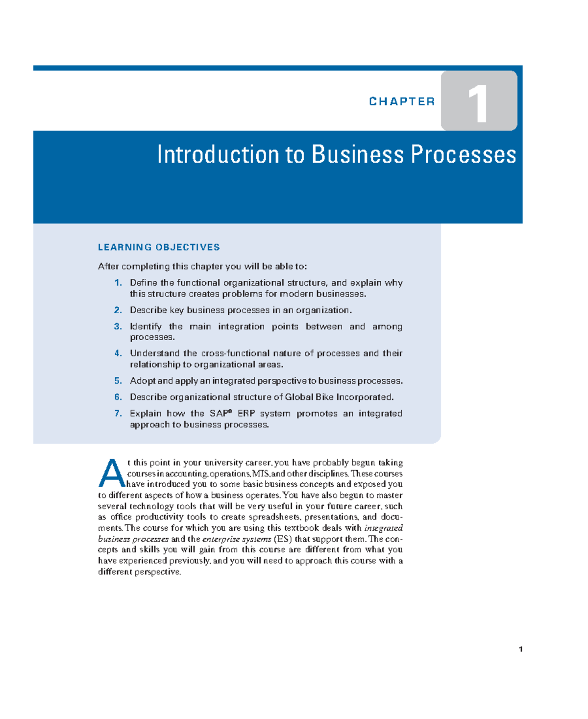 Introduction to Business Processes Integrated Business Processes with ...