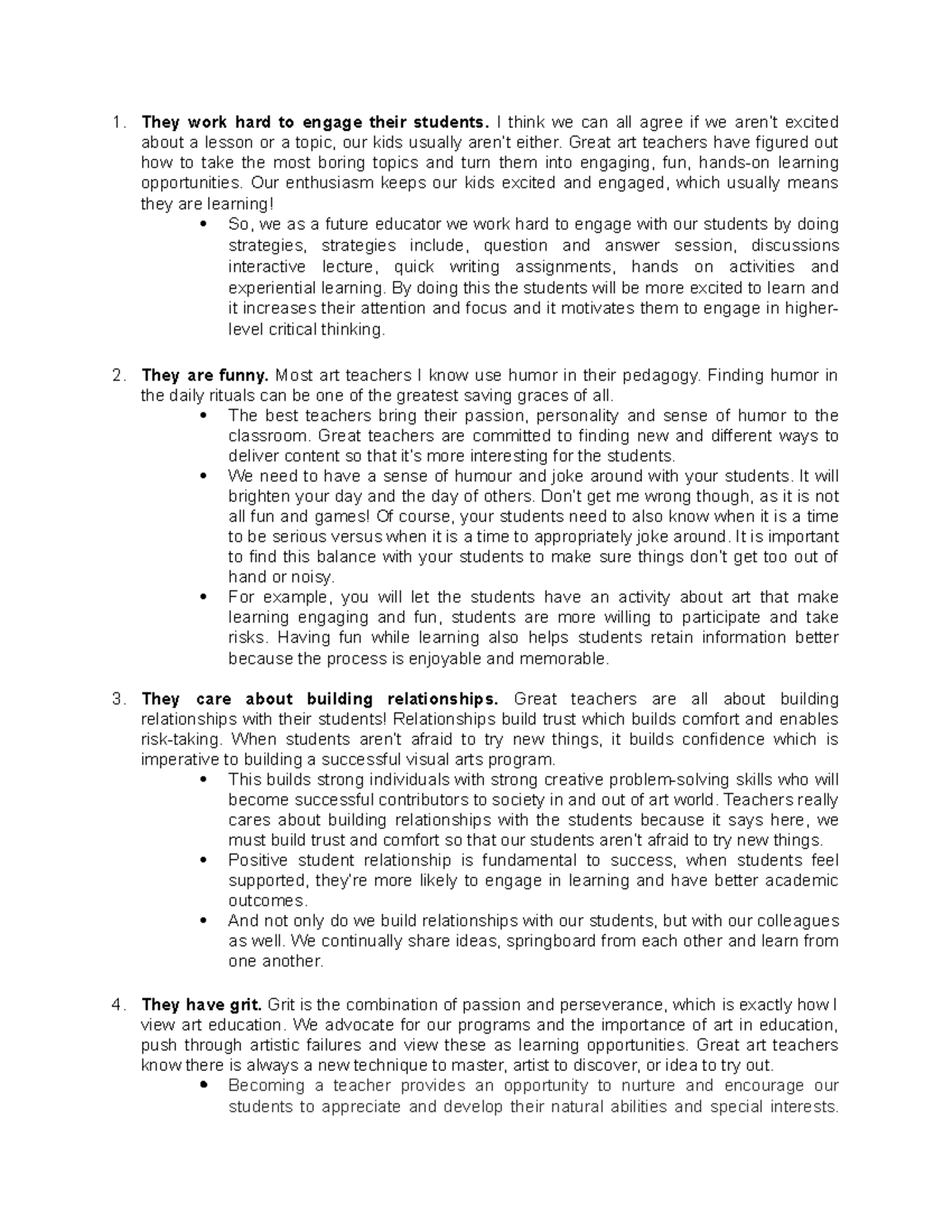 They work hard to engage their students - I think we can all agree if ...