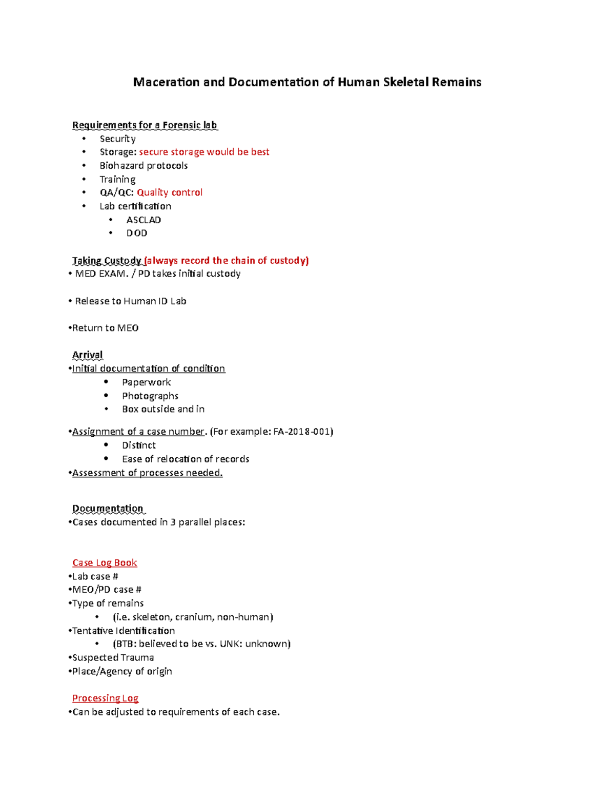 Forensic Processing - Maceration and Documentation of Human Skeletal ...