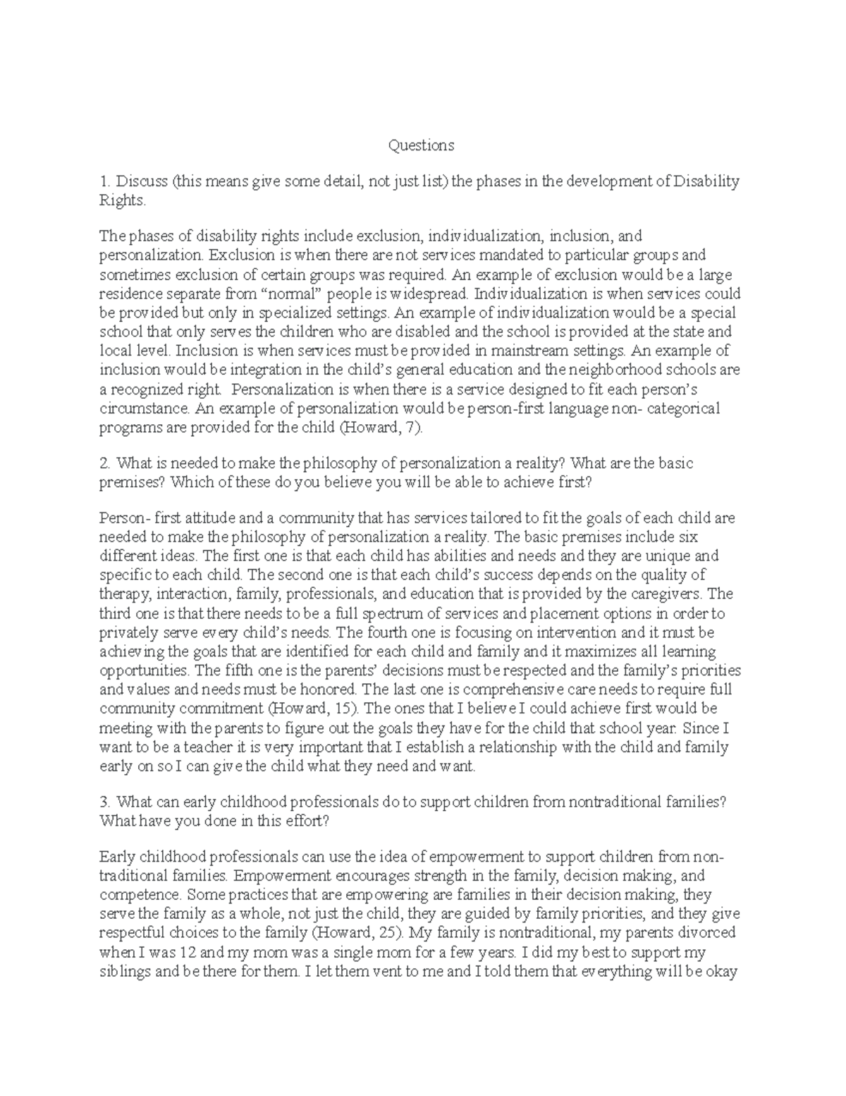 SPED 400 questions week 2 - Questions Discuss (this means give some ...