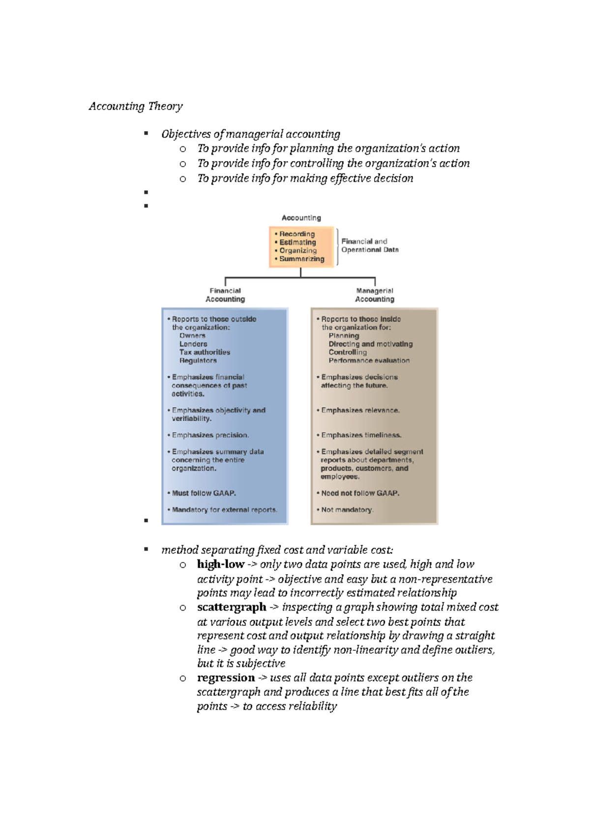 Finance&Man Acc Theory - Accounting Theory Objectives of managerial ...