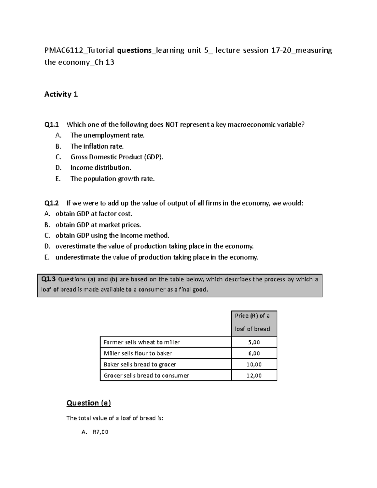 PMAC6112 Tutorial Q learning unit 5 session 17-20 Measuring performance ...