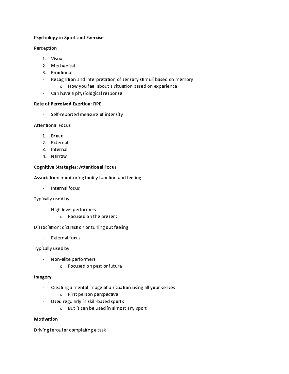 Intro to Exercise Science 10 Psych - Psychology in Sport and Exercise ...