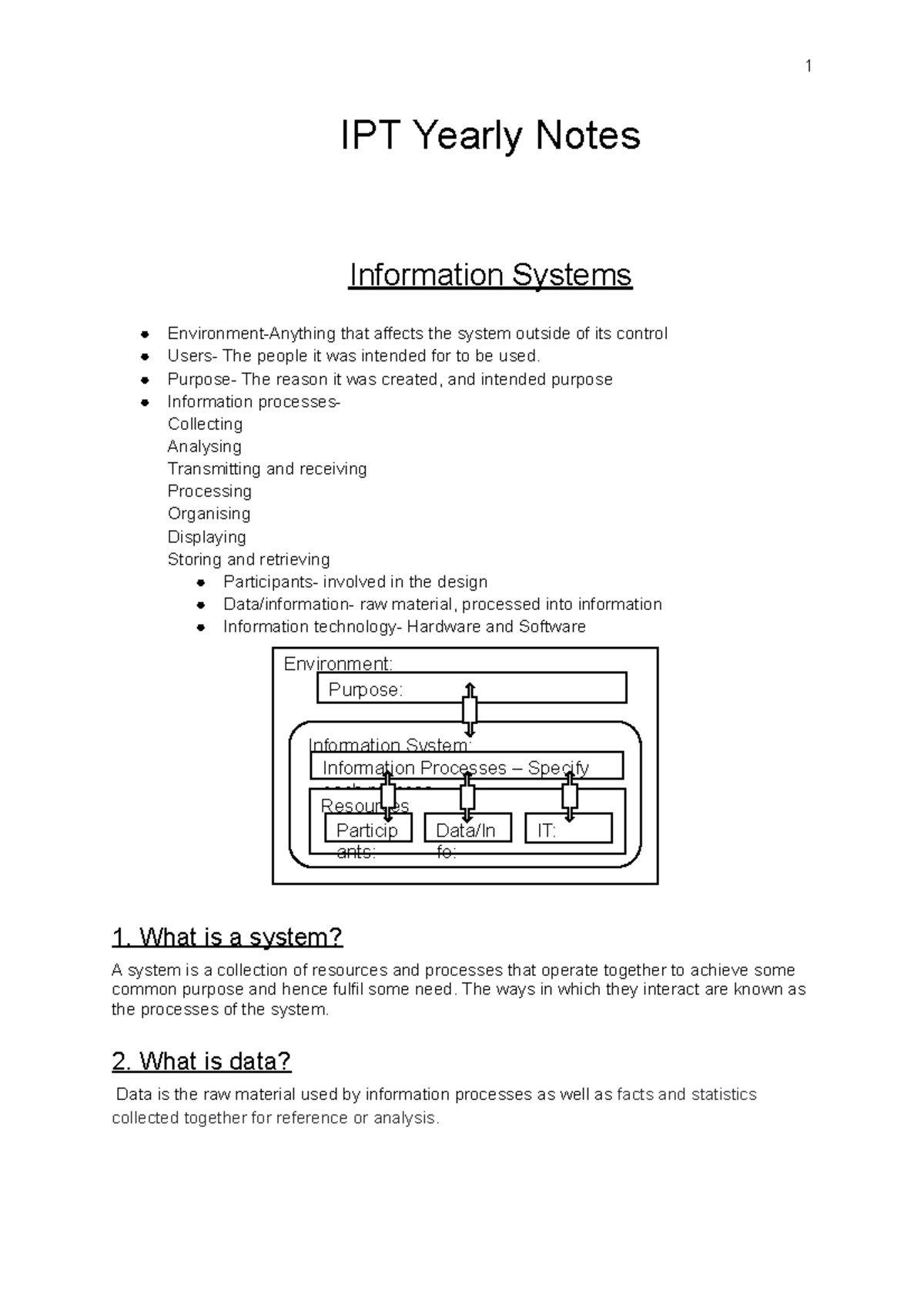 IPT Notes - yes yes yes yes - IPT Yearly Notes Information Systems ...