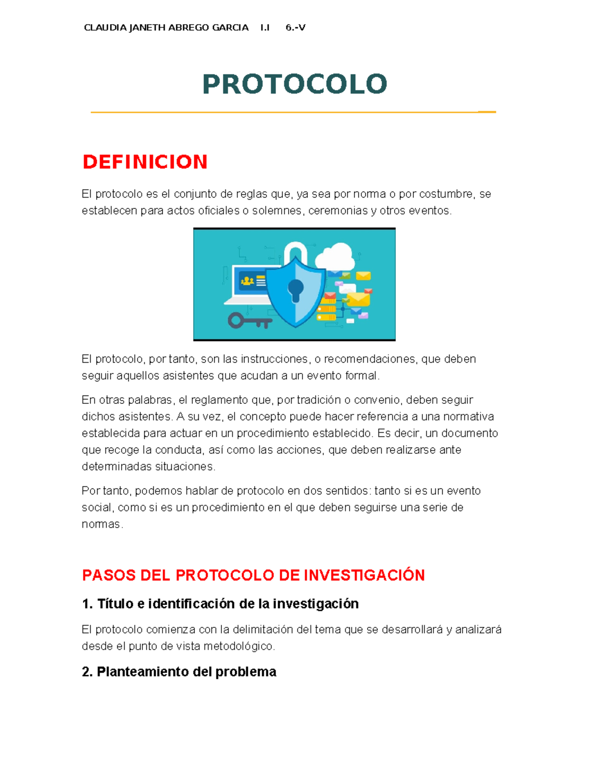 Protocolo - PROTOCOLO DEFINICION El protocolo es el conjunto de reglas ...