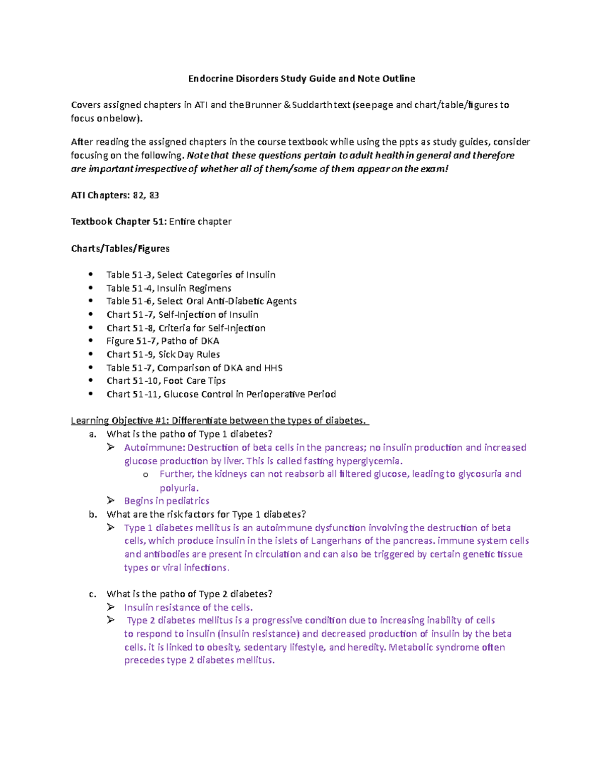 7. Study Guide and Note Outline for Endocrine Disorders - Endocrine ...