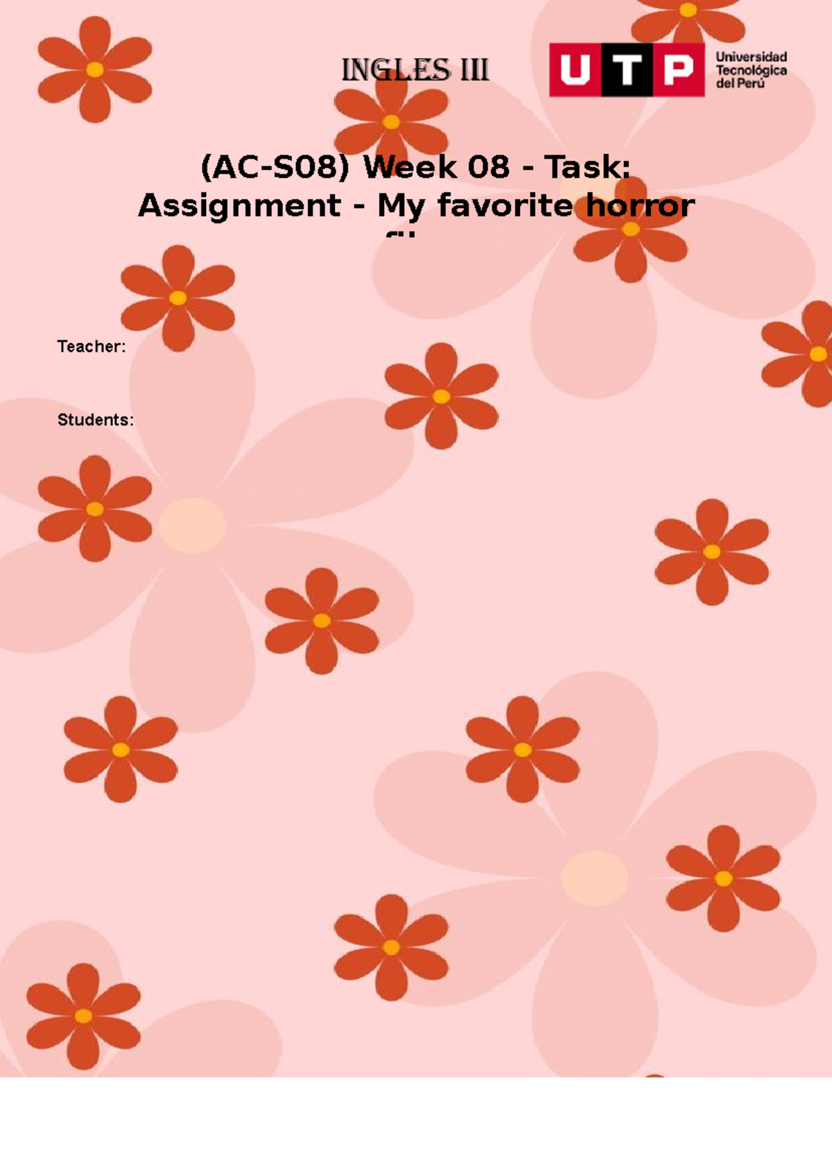 Week8 - trabajo de la semana - (AC-S08) Week 08 - Task: Assignment - My favorite horror film ...