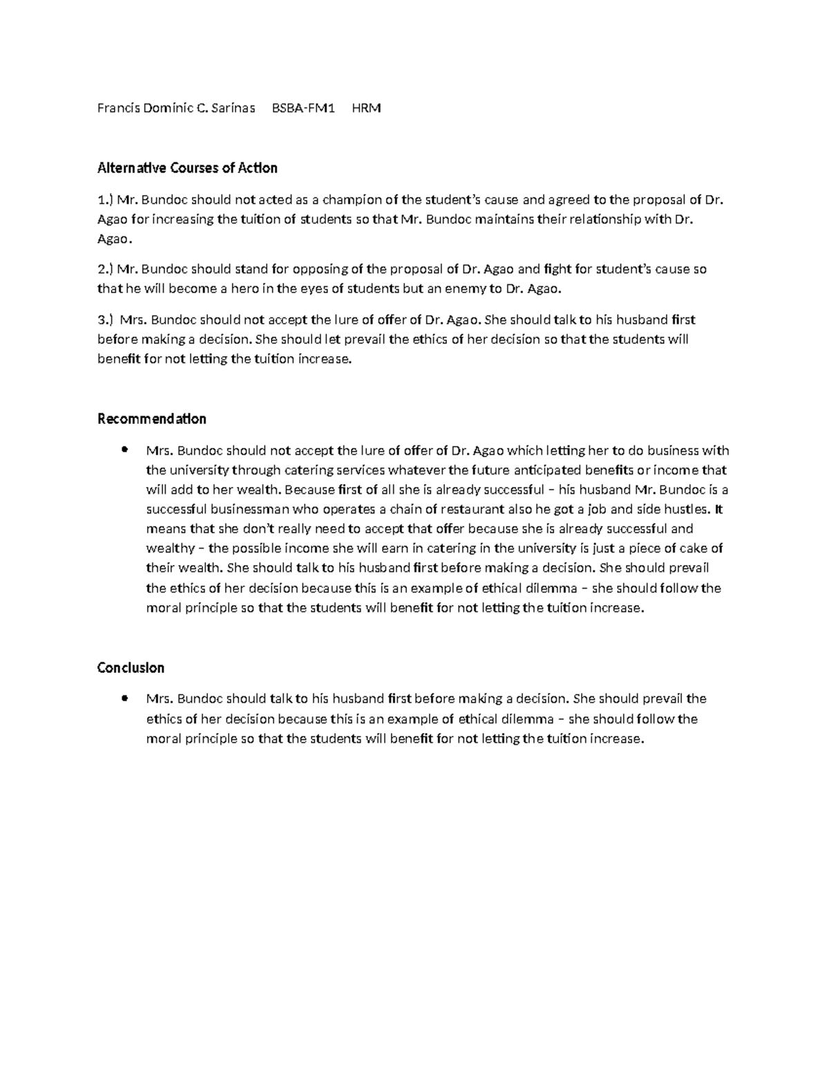 Case Activity 1 - eqqq - Francis Dominic C. Sarinas BSBA-FM1 HRM ...