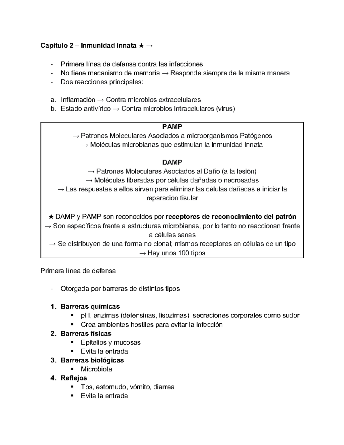 Capítulo 2 Abbas - Capítulo 2 – Inmunidad innata ★ → Primera línea de ...