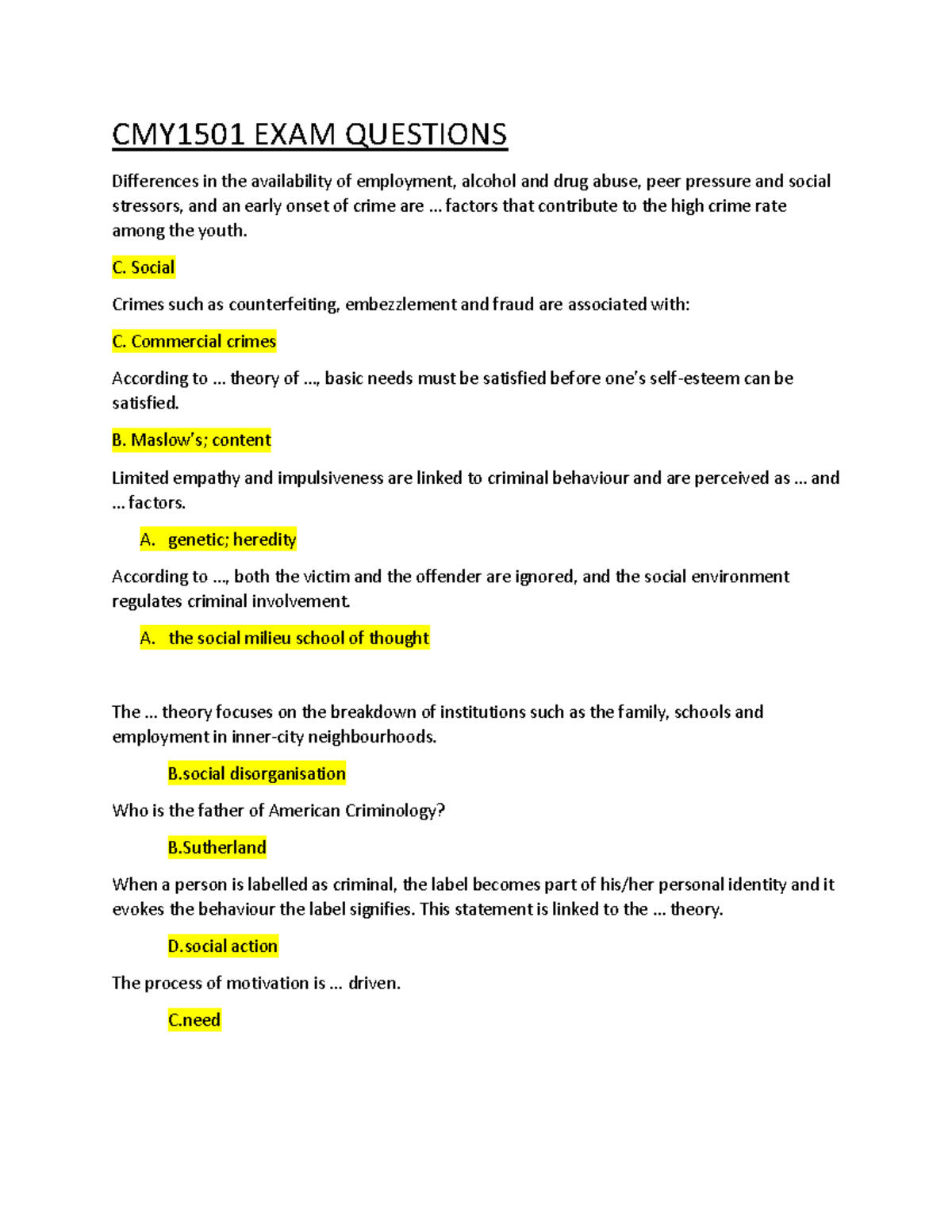 CMY1501 Typical EXAM Questions - CMY1501 EXAM QUESTIONS Differences in ...