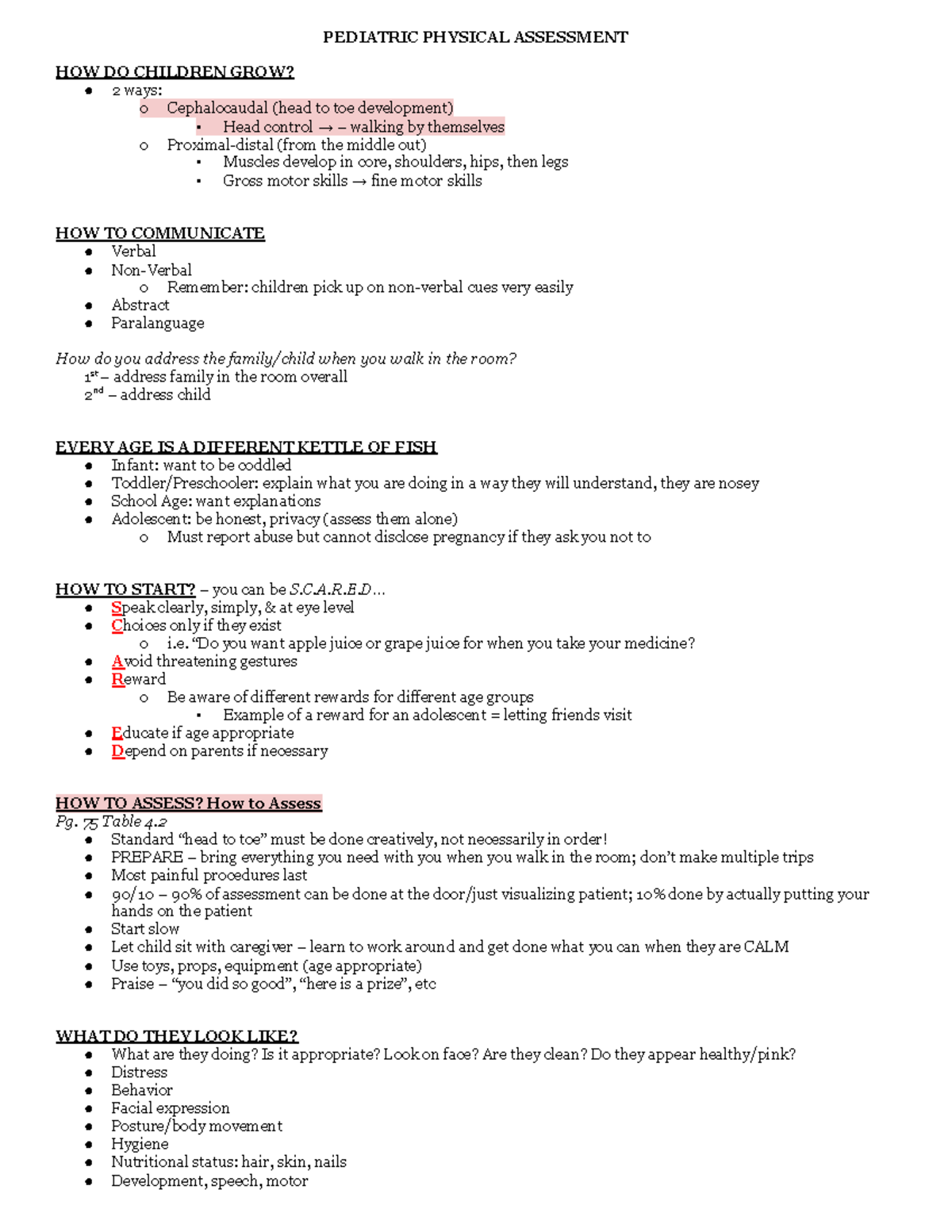 Pediatric Physical Assessment - PEDIATRIC PHYSICAL ASSESSMENT HOW DO ...
