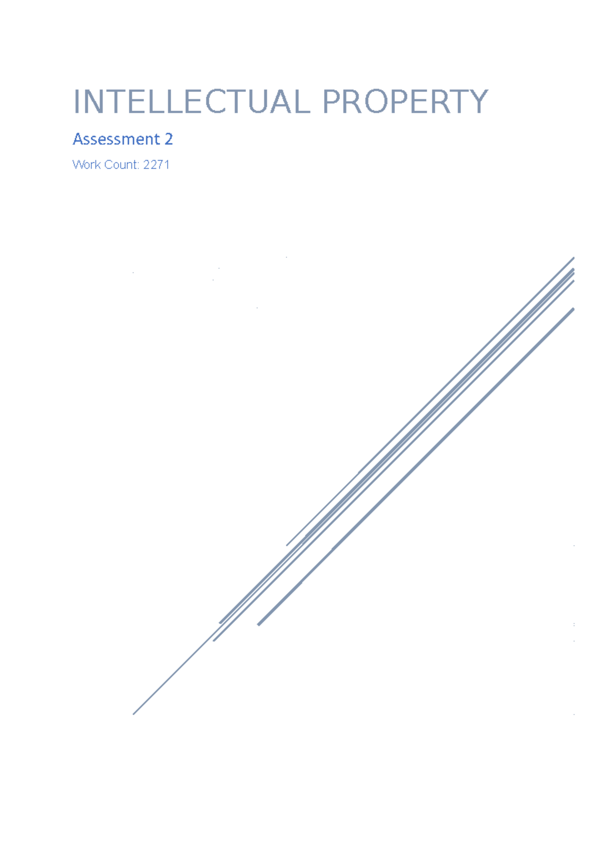 Assessment 2- Intellectual Property BLB3129 - INTELLECTUAL PROPERTY ...