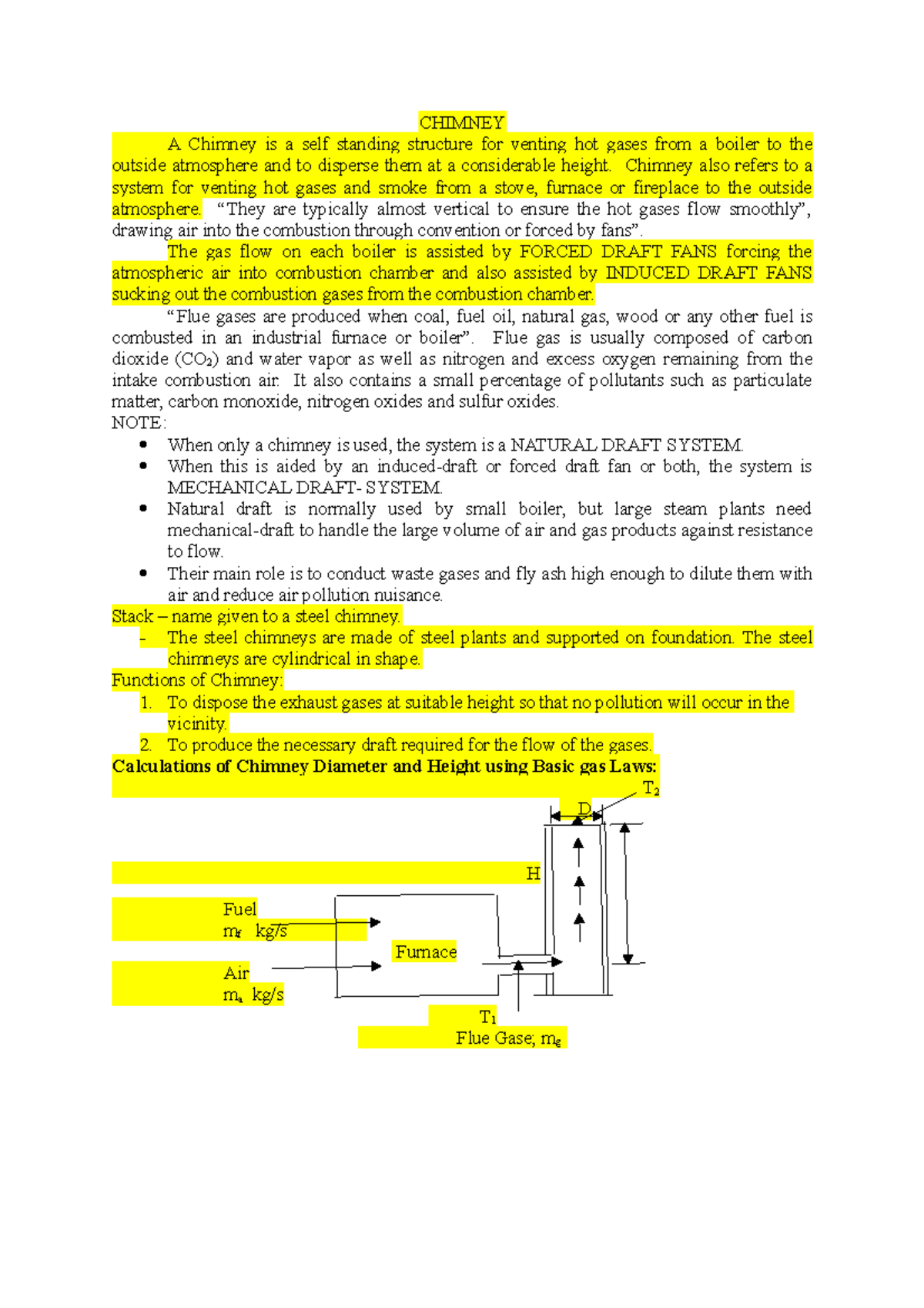 4- Chimney - LECTURE NOTES - CHIMNEY A Chimney is a self standing ...